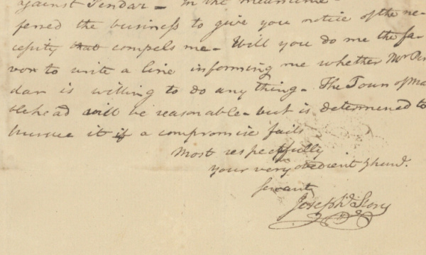 Joseph Story Signed Letter Actions of Bastardy | Raab Collection