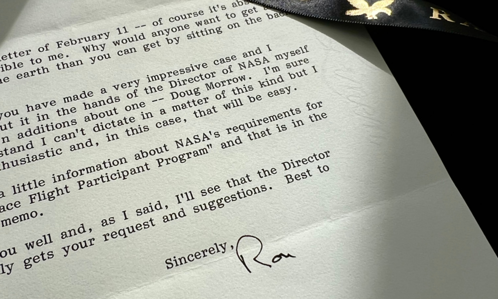 Ronald Reagan Signed Letter Space Shuttle Challenger | Raab